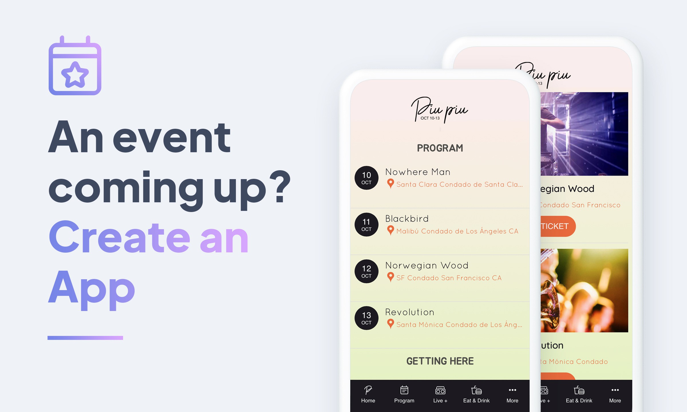 Create an Event planning app - Event app builder