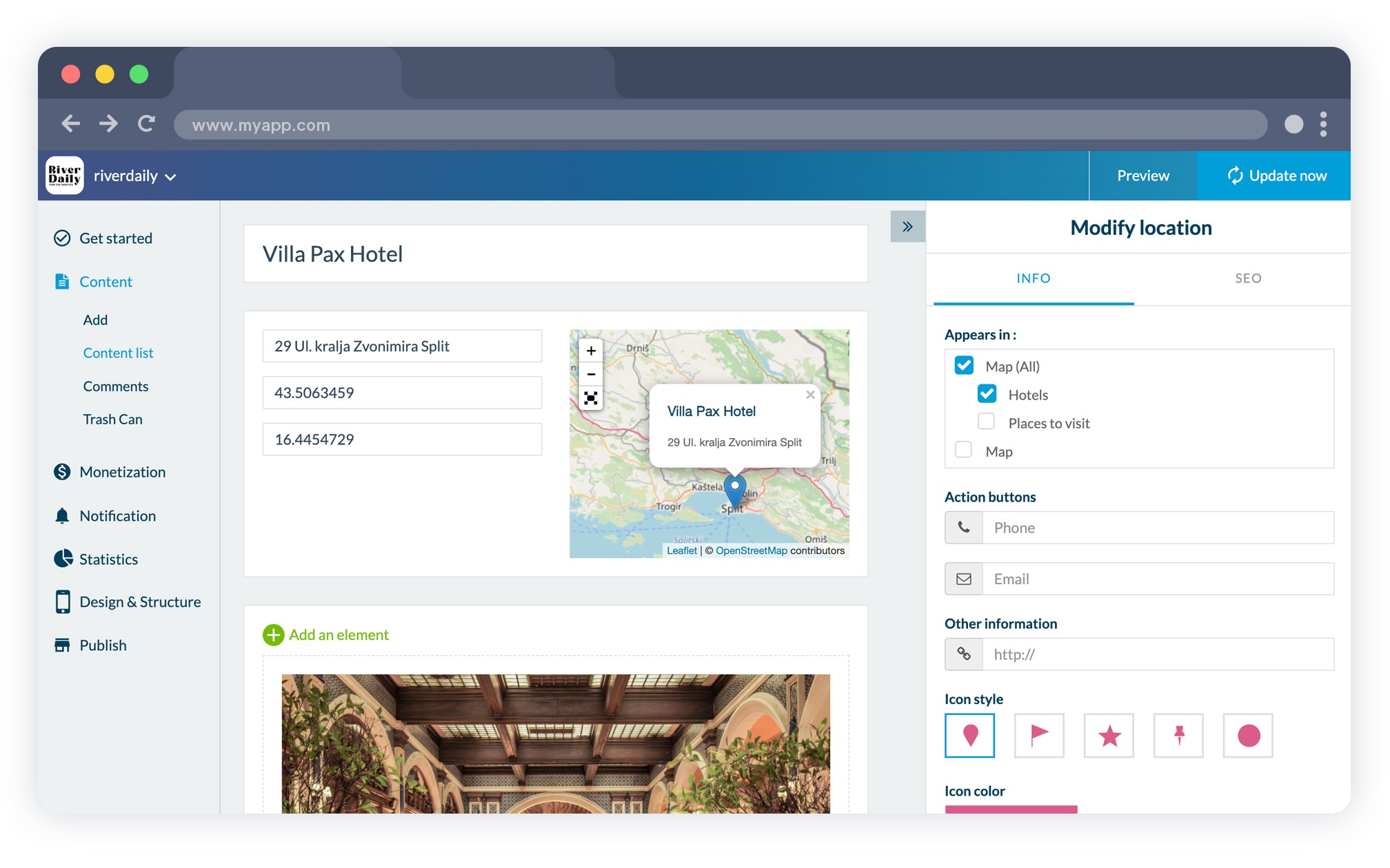 CMS features to make an app - CMS app builder