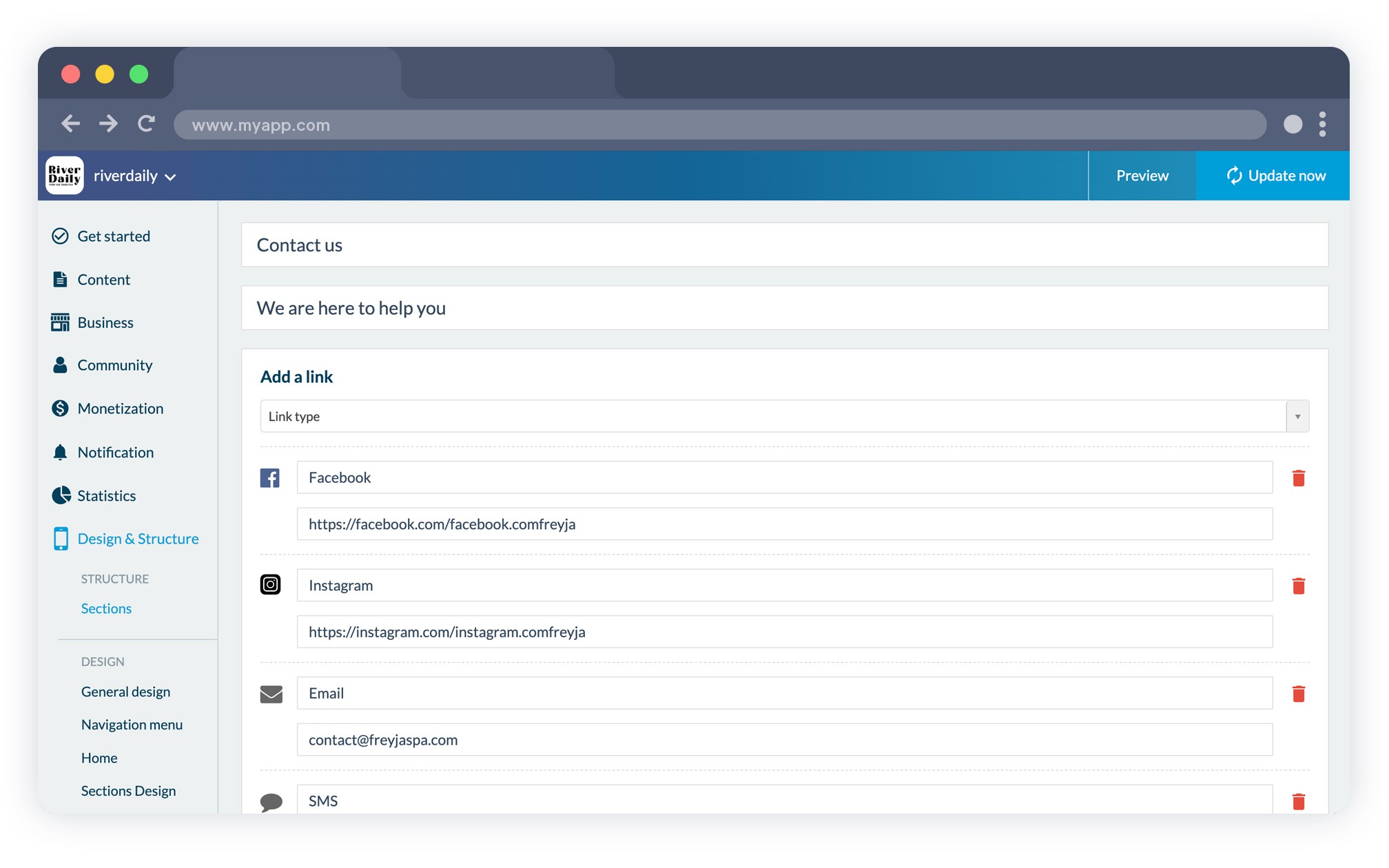 CMS features to make an app - CMS app builder